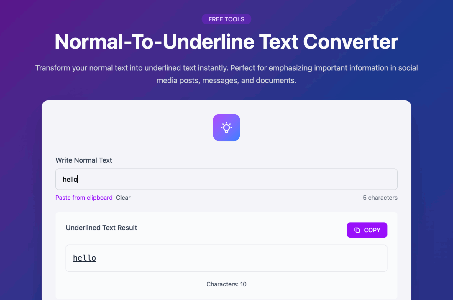 Normal-To-Underline Text Converter