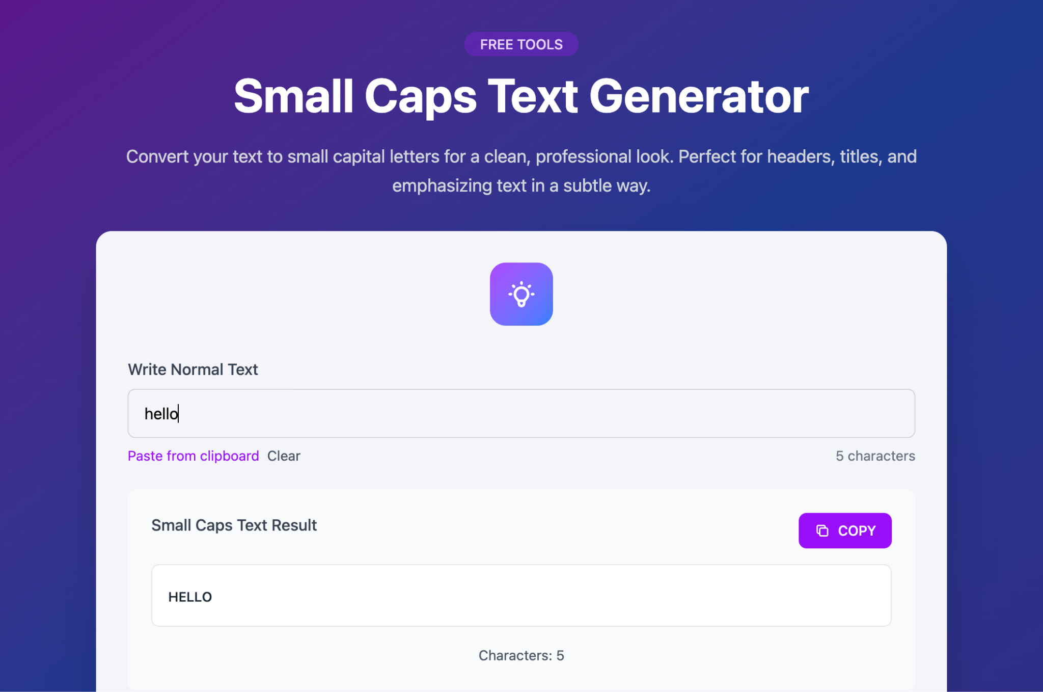 Small Caps Text Generator